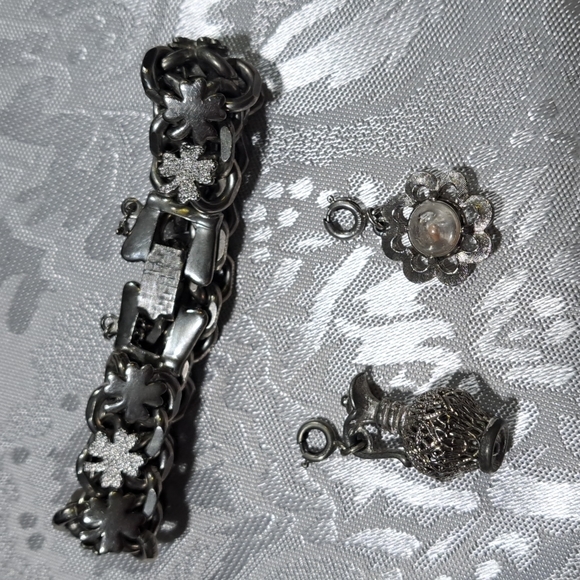 Monet | Jewelry | Vintage Heavy Monet Charm Bracelet With Safety Chain ...